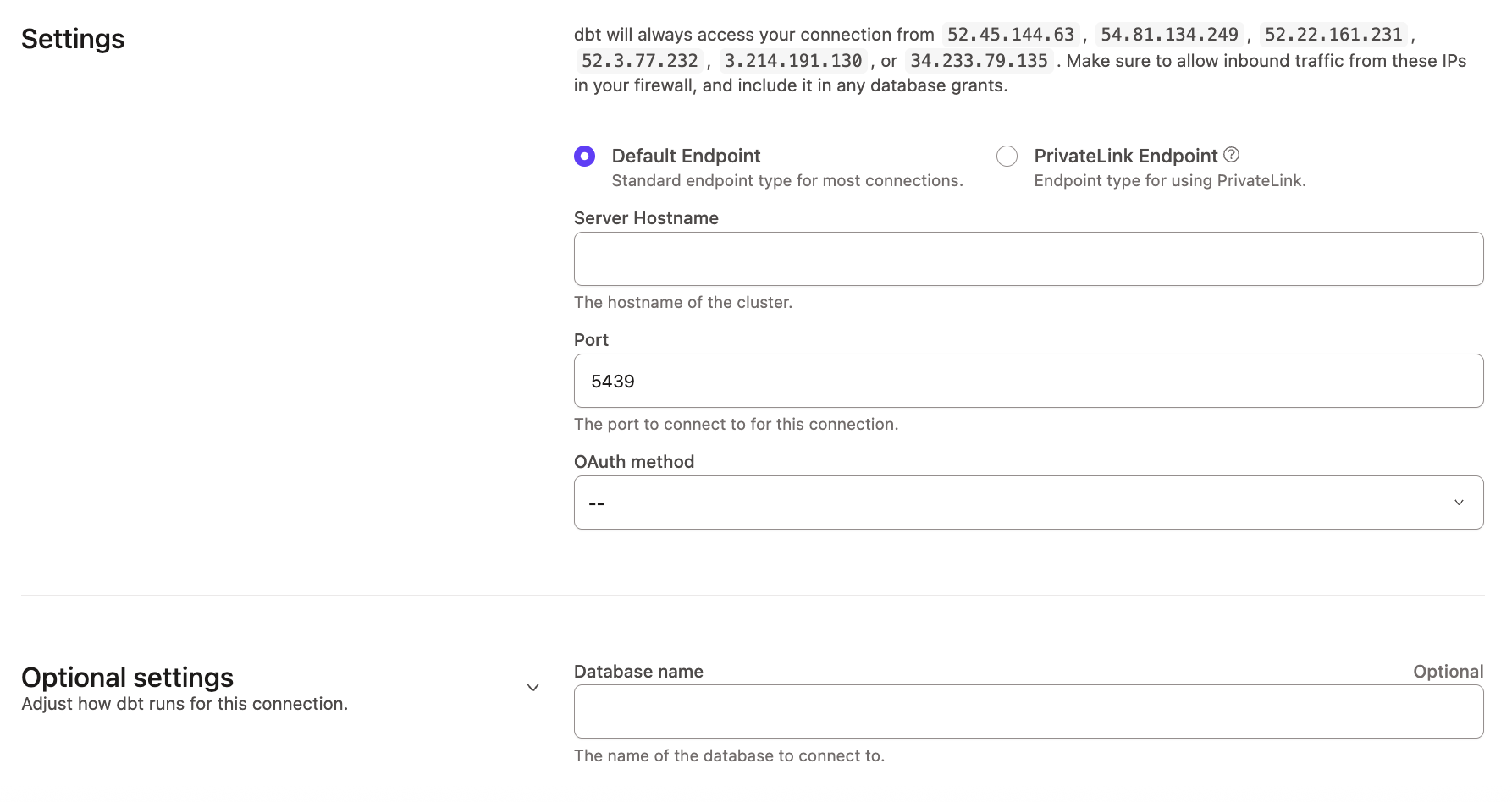 Connect Redshift Postgresql Lakebase And Alloydb Dbt Developer Hub